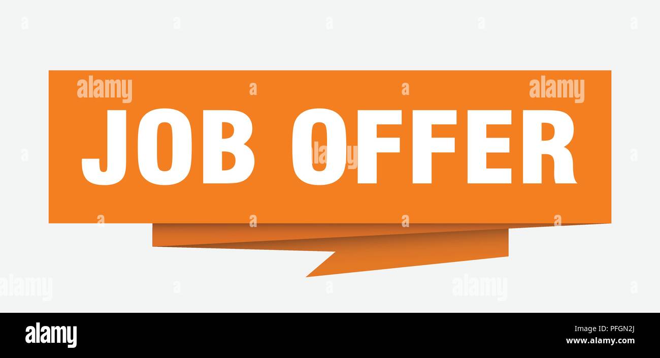 job offer sign. job offer paper origami speech bubble. job offer tag ...