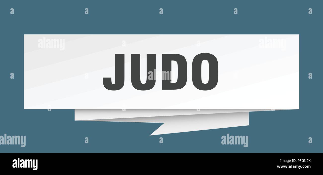 judo sign. judo paper origami speech bubble. judo tag. judo banner ...