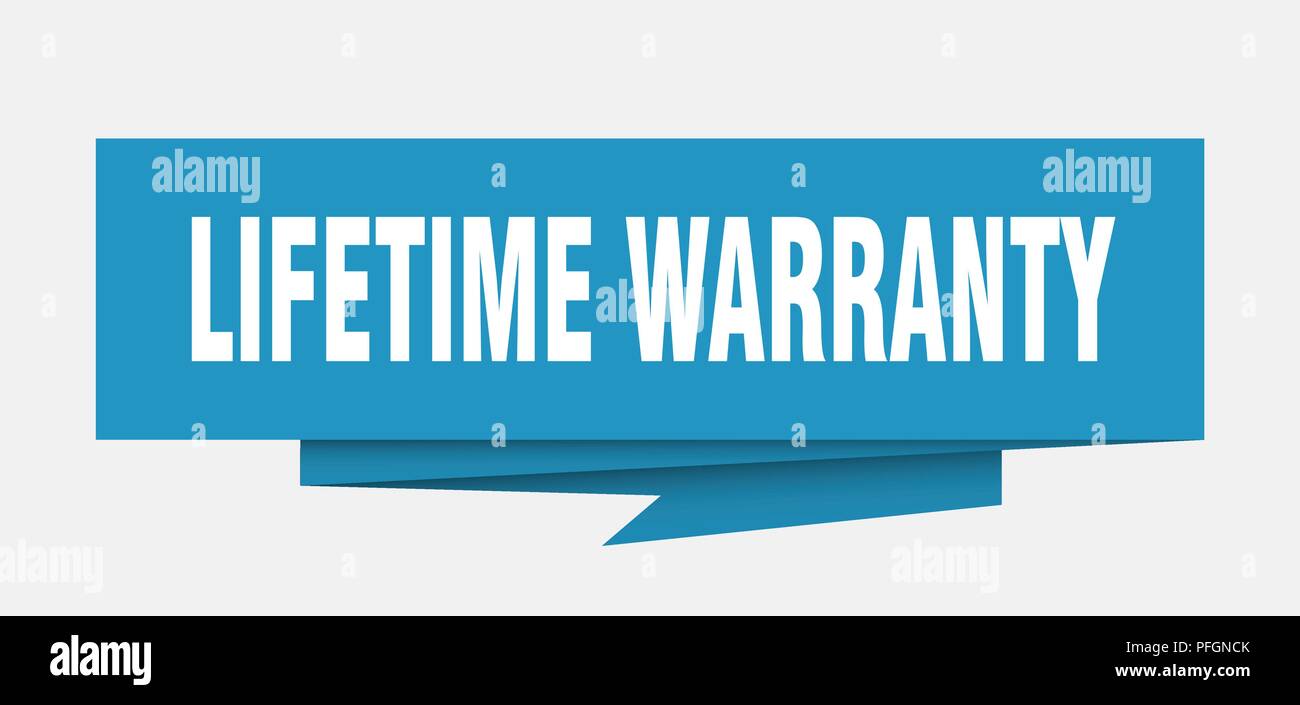 lifetime warranty sign. lifetime warranty paper origami speech bubble ...