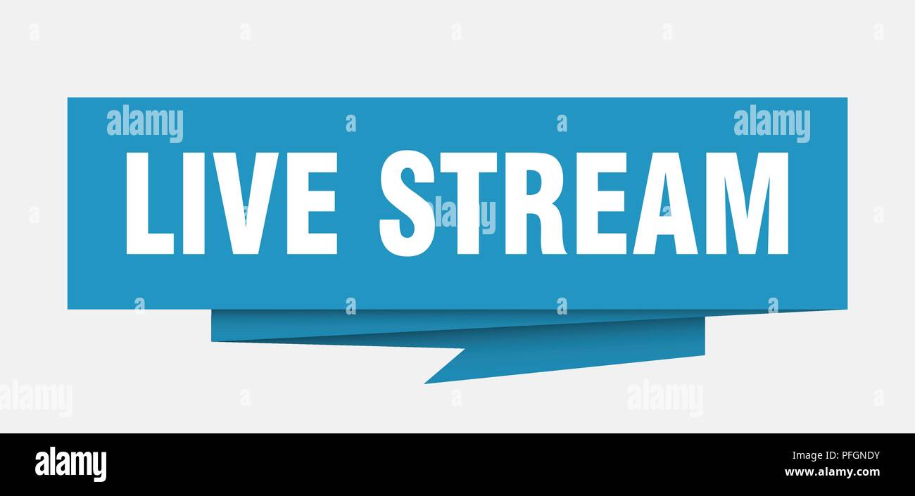 live stream sign. live stream paper origami speech bubble. live stream ...