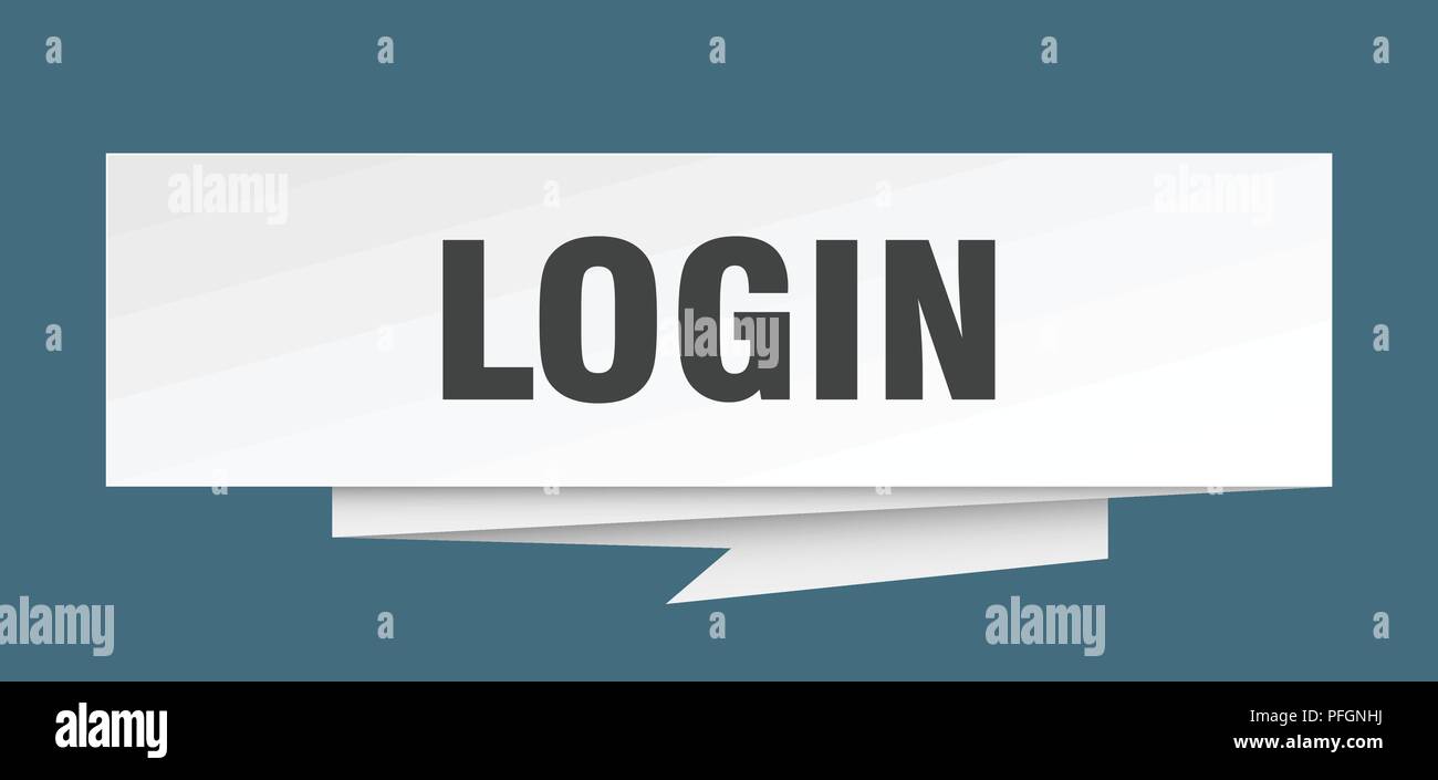 login sign. login paper origami speech bubble. login tag. login banner ...