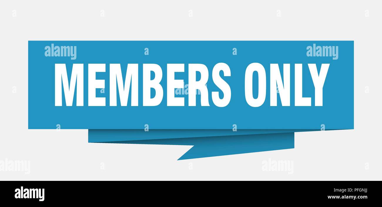 members only sign. members only paper origami speech bubble. members ...