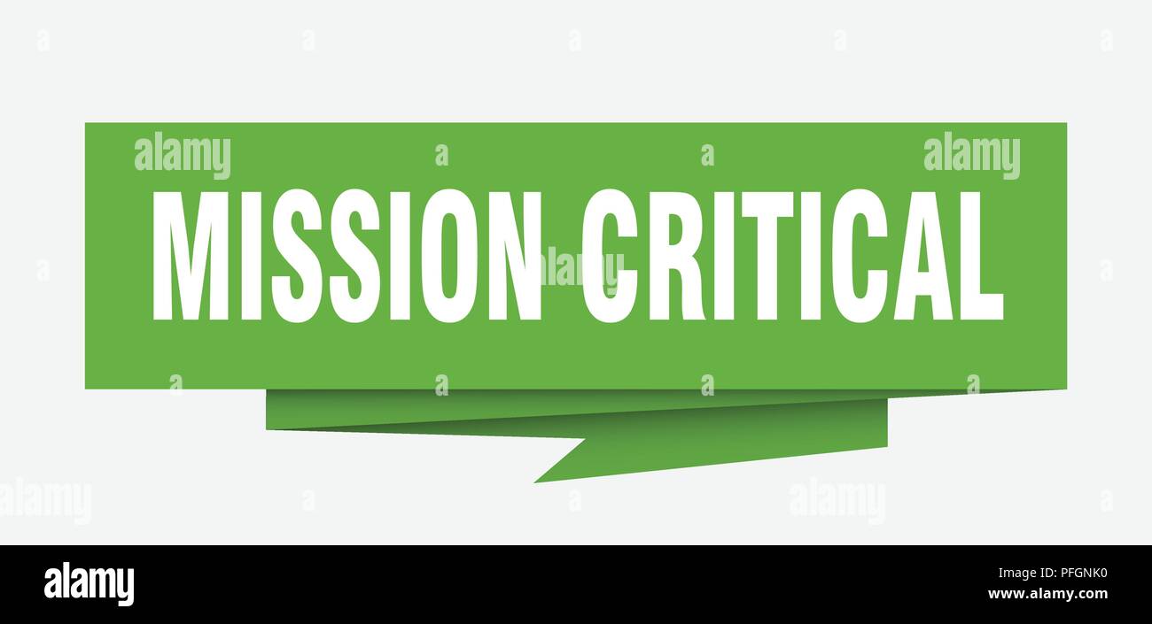 mission critical sign. mission critical paper origami speech bubble ...