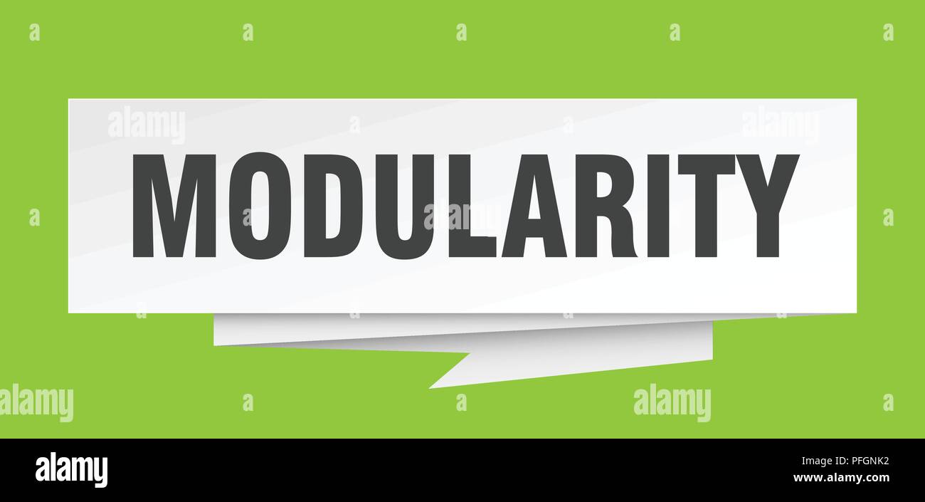 modularity sign. modularity paper origami speech bubble. modularity tag ...