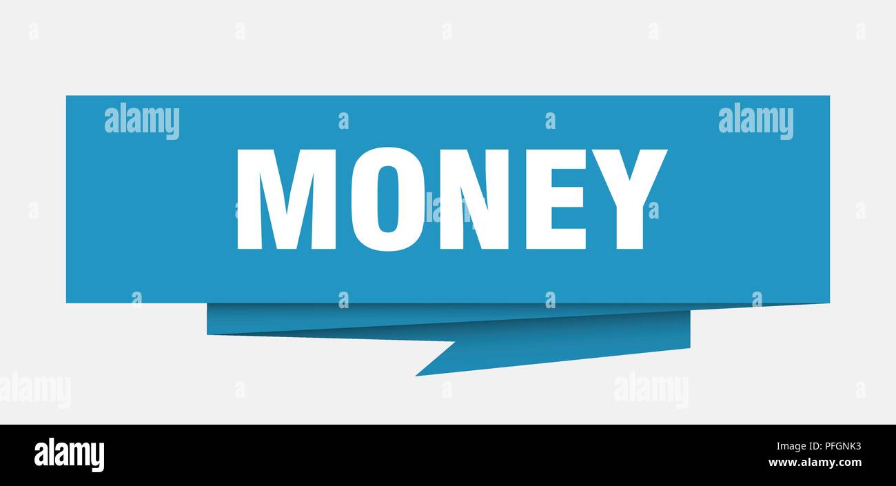 money sign. money paper origami speech bubble. money tag. money banner ...