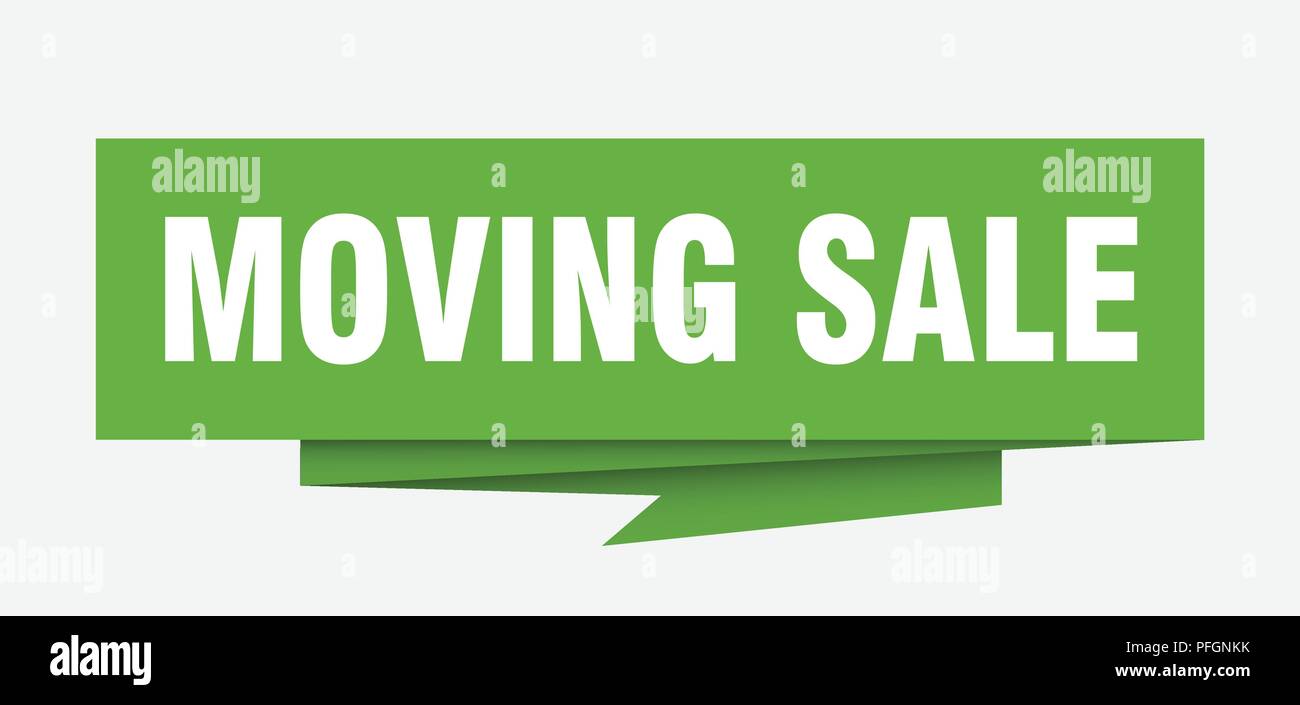 moving sale sign. moving sale paper origami speech bubble. moving sale ...