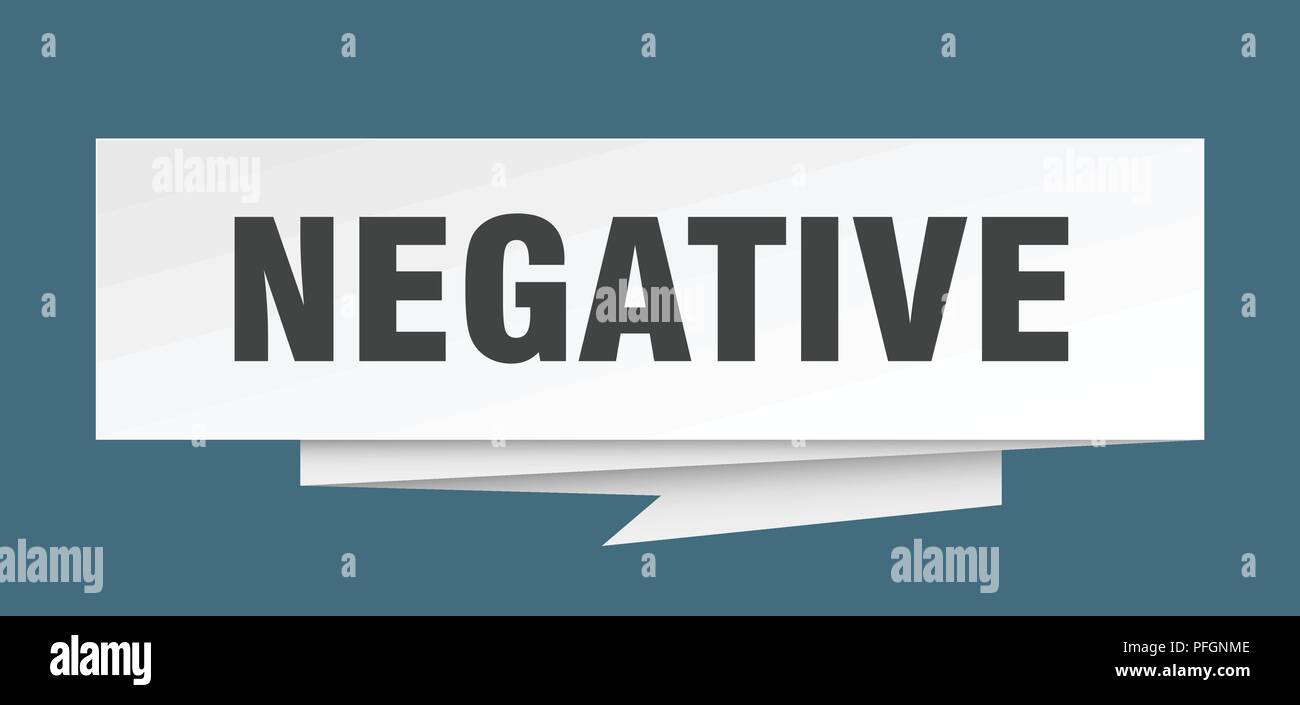 negative sign. negative paper origami speech bubble. negative tag ...