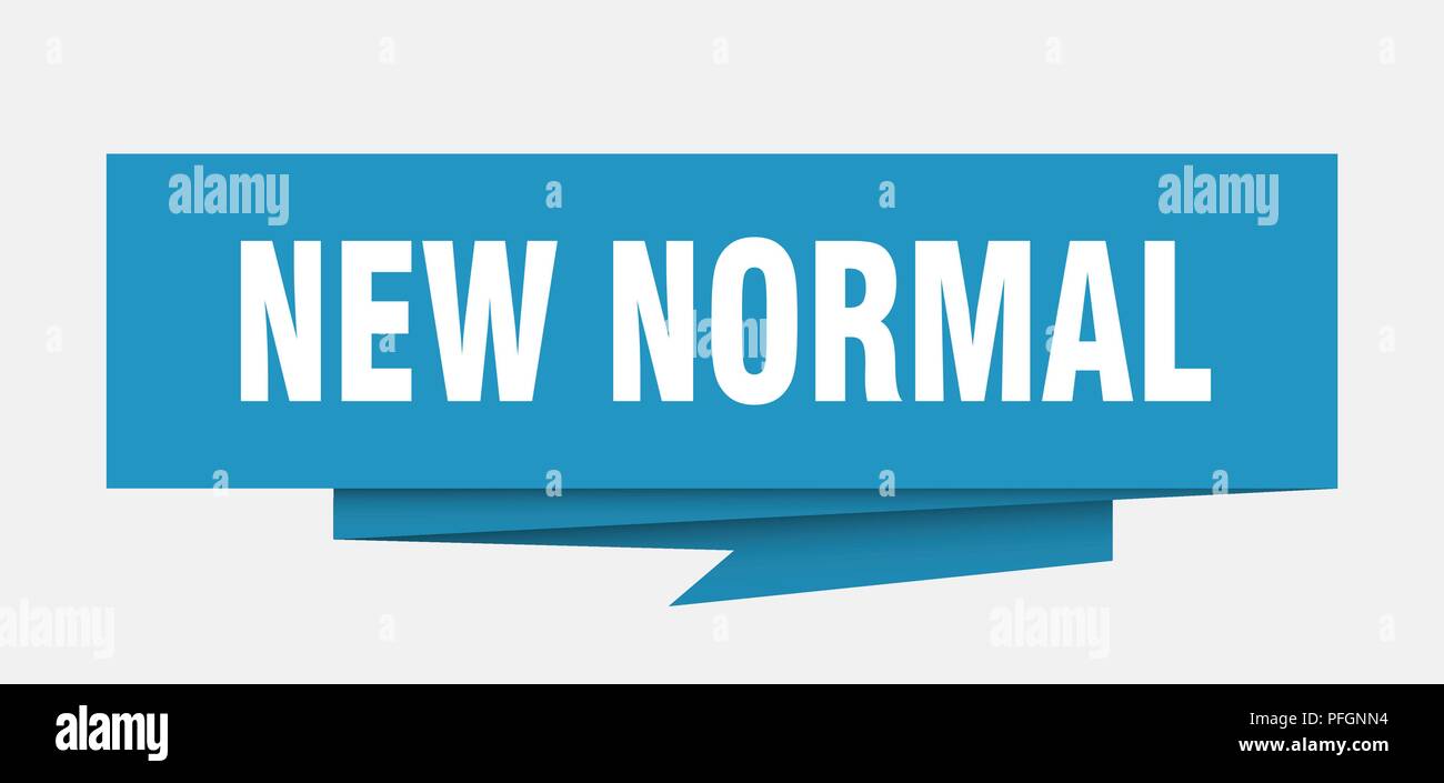 new normal sign. new normal paper origami speech bubble. new normal tag ...