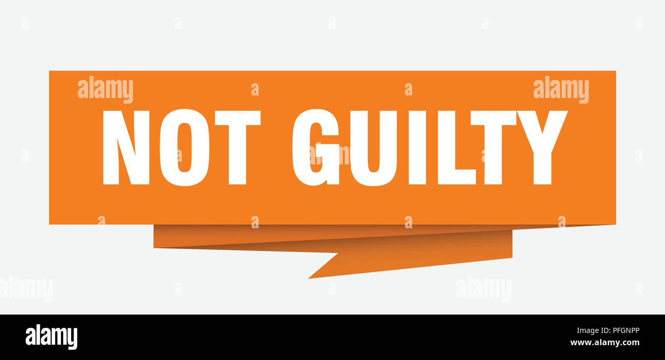 not guilty sign. not guilty paper origami speech bubble. not guilty tag ...