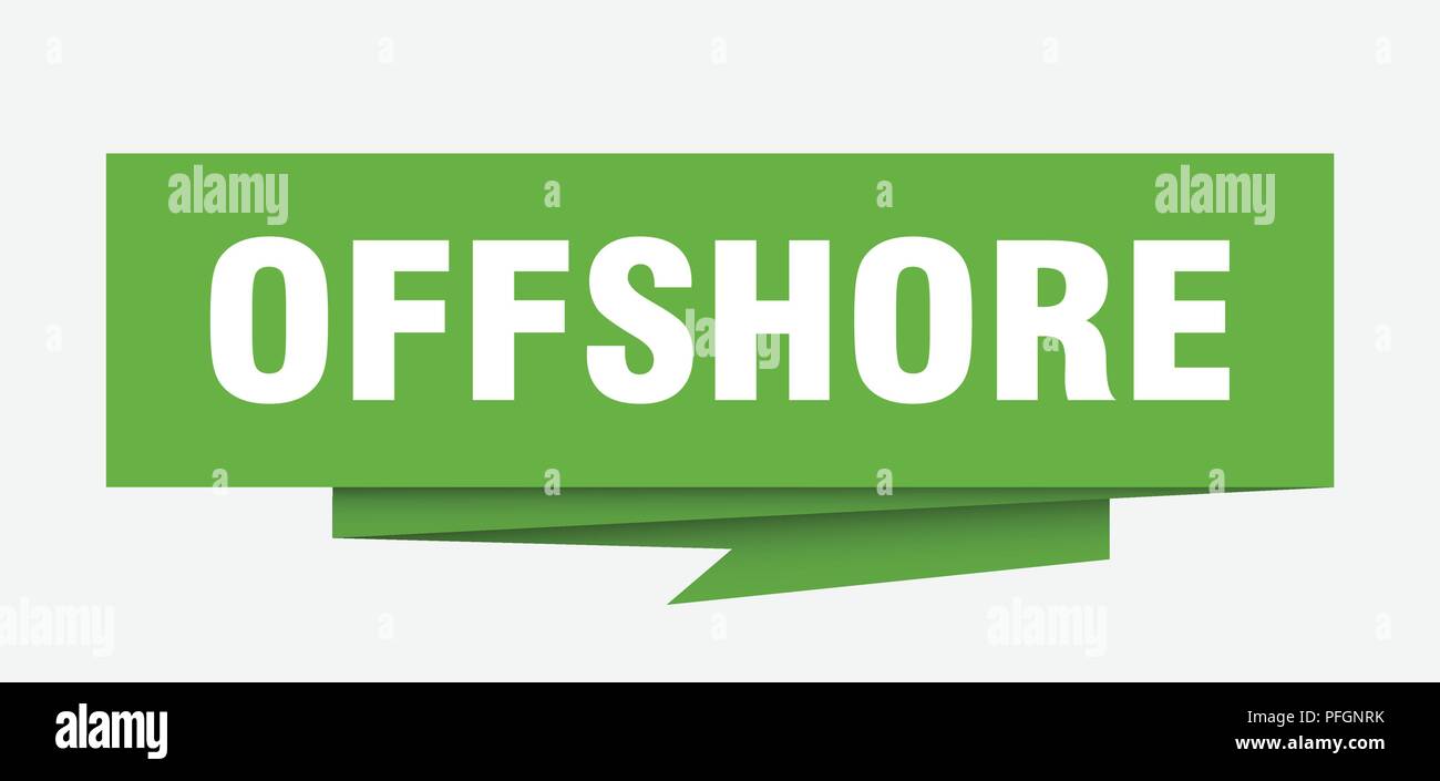 offshore sign. offshore paper origami speech bubble. offshore tag ...