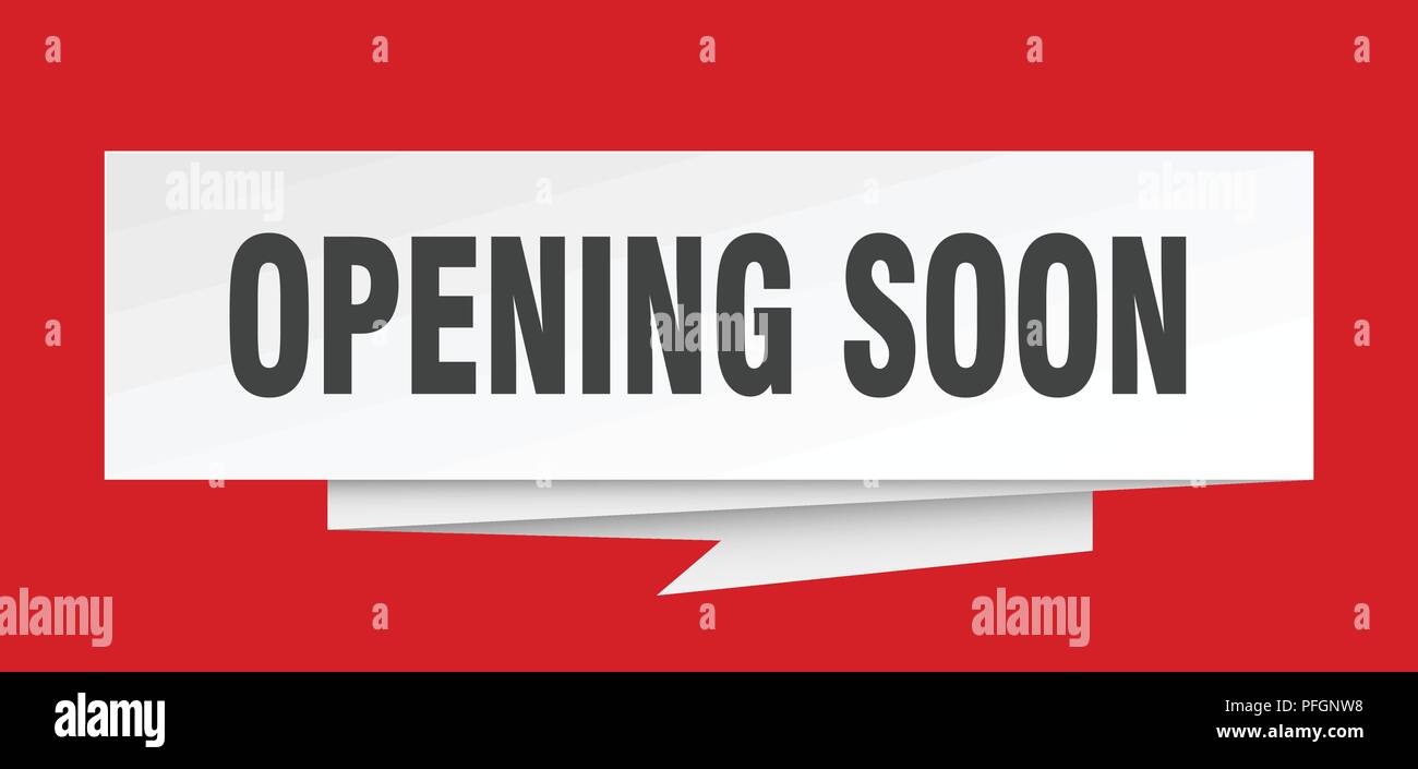 opening soon sign. opening soon paper origami speech bubble. opening ...