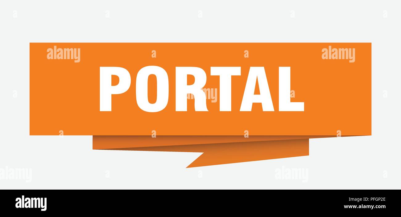 portal sign. portal paper origami speech bubble. portal tag. portal ...