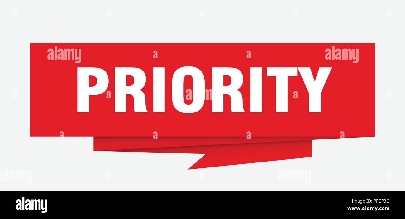 priority sign. priority paper origami speech bubble. priority tag ...
