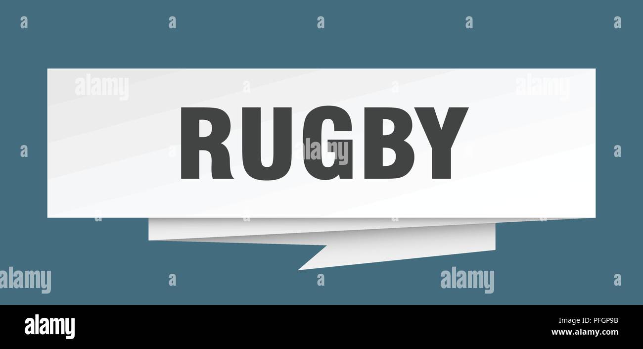 rugby sign. rugby paper origami speech bubble. rugby tag. rugby banner ...