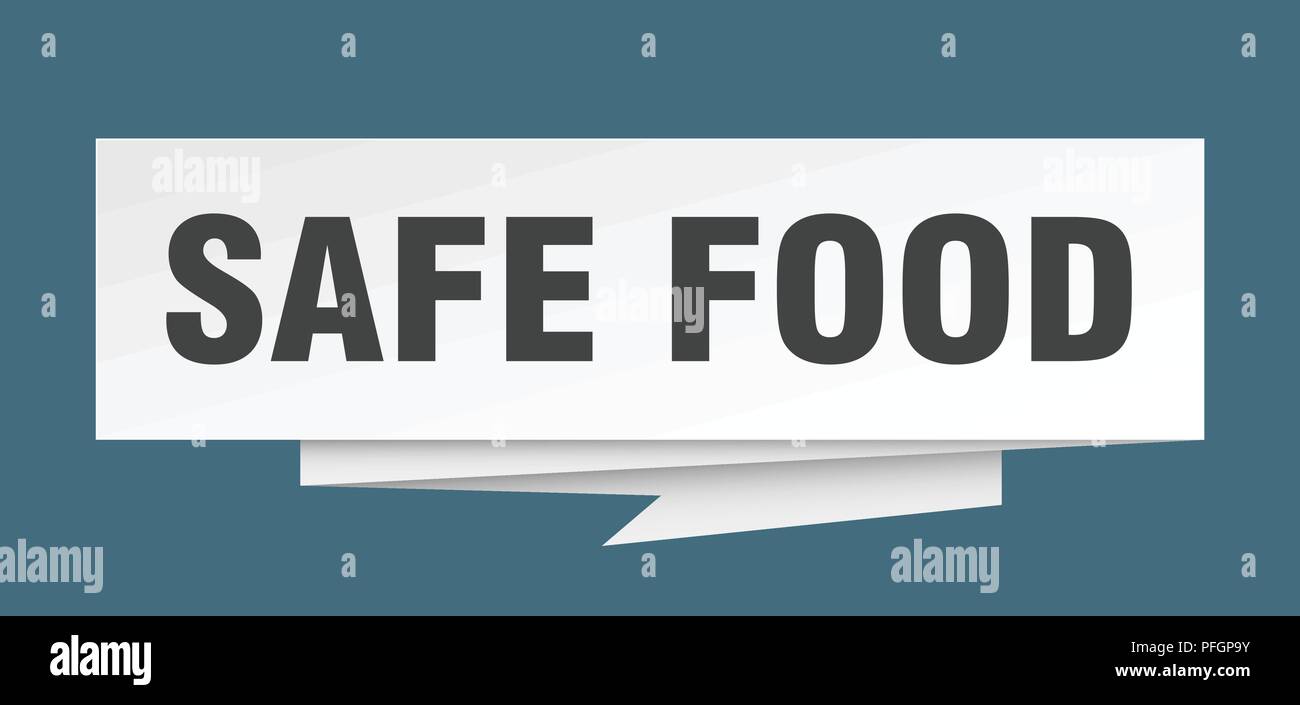 safe food sign. safe food paper origami speech bubble. safe food tag ...