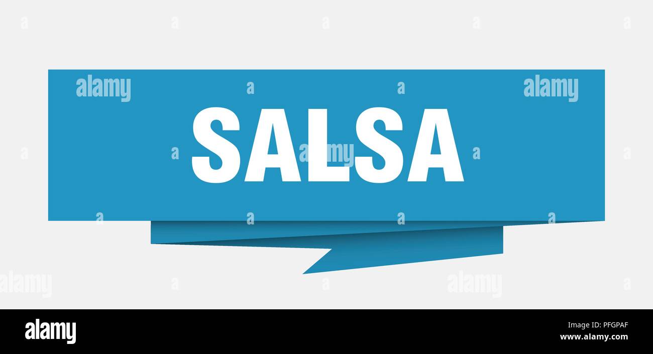 salsa sign. salsa paper origami speech bubble. salsa tag. salsa banner ...