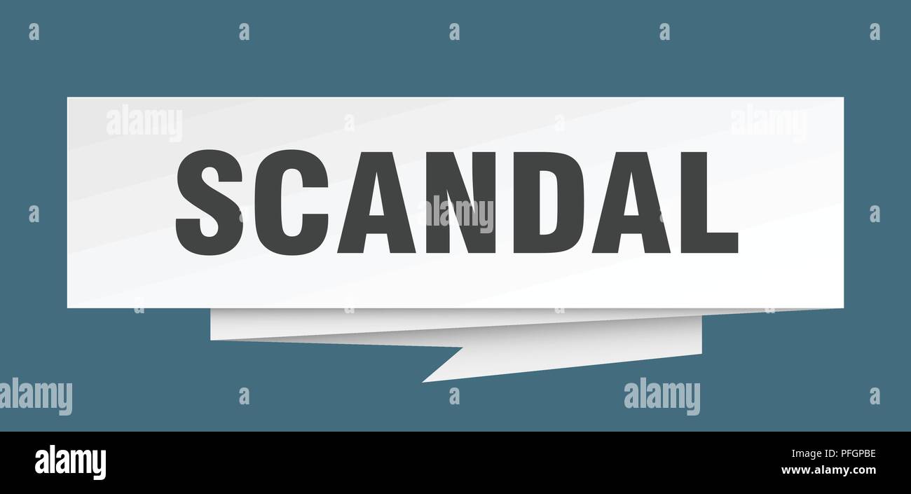 scandal sign. scandal paper origami speech bubble. scandal tag. scandal ...