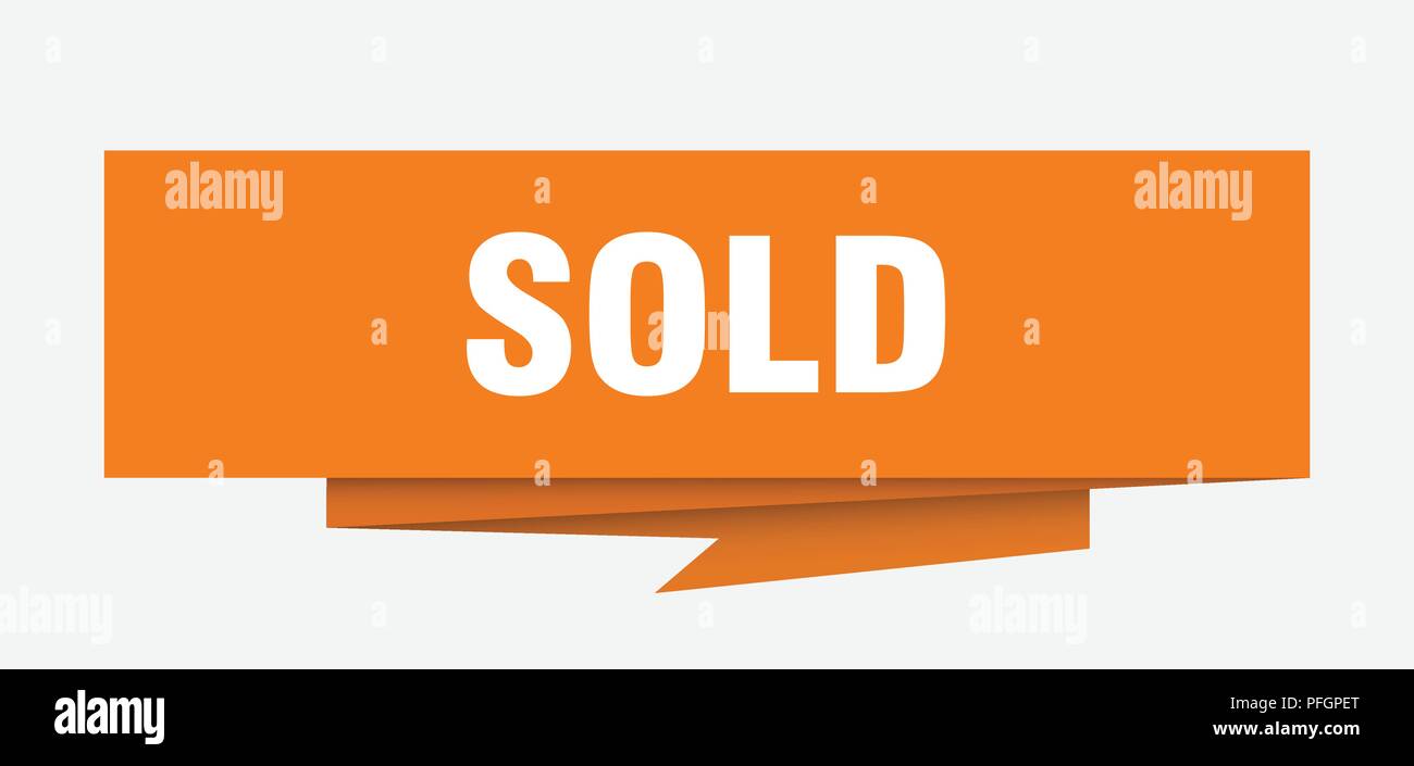 sold sign. sold paper origami speech bubble. sold tag. sold banner ...