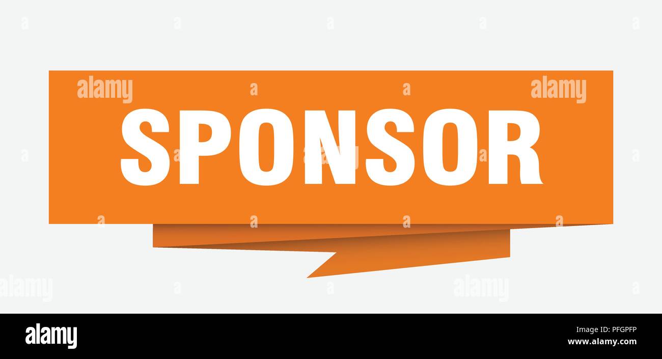 sponsor sign. sponsor paper origami speech bubble. sponsor tag. sponsor ...