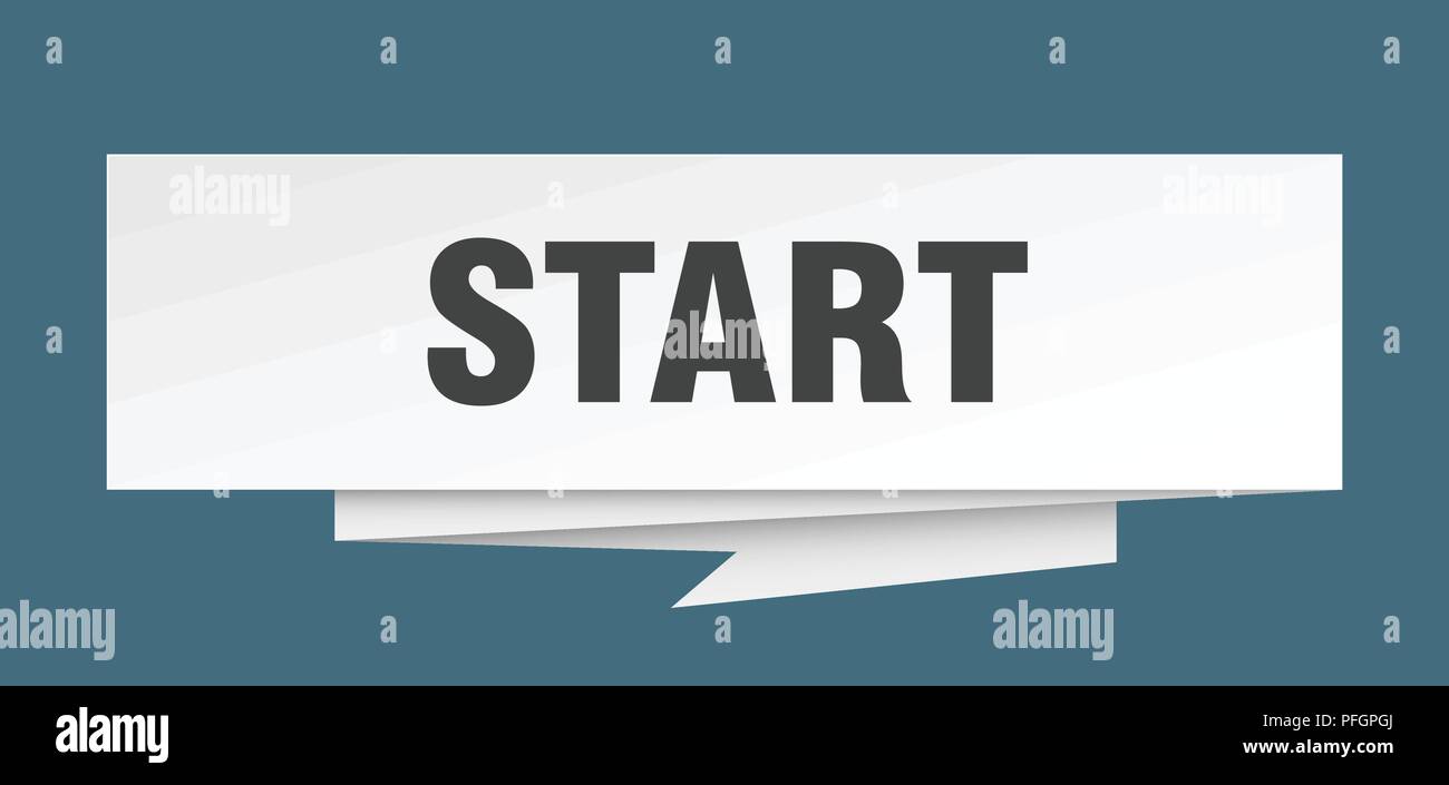 start sign. start paper origami speech bubble. start tag. start banner ...