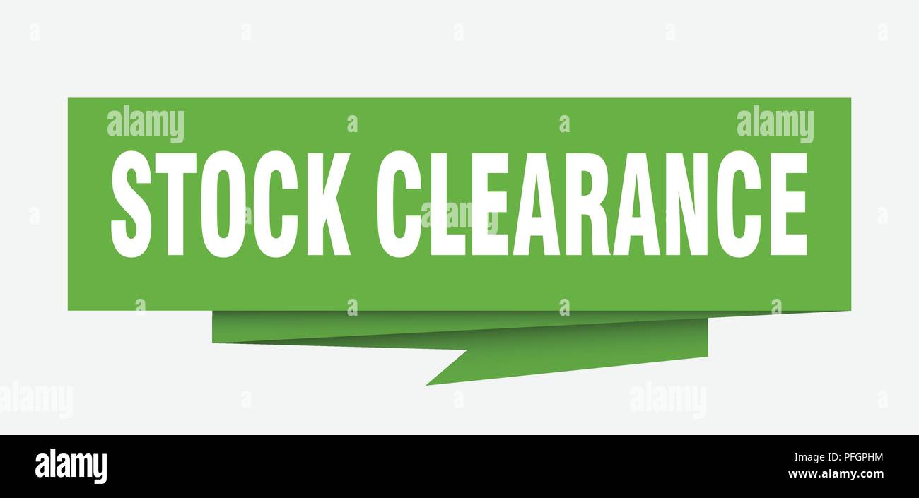 stock clearance sign. stock clearance paper origami speech bubble ...