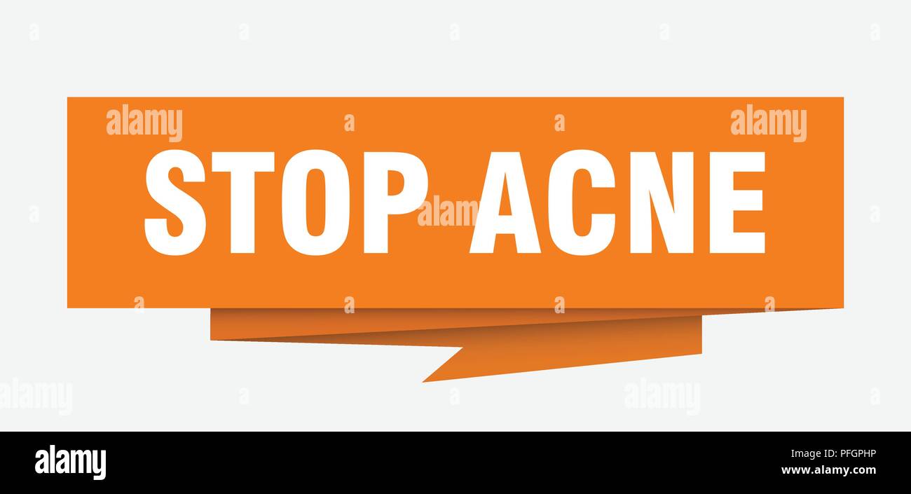 stop acne sign. stop acne paper origami speech bubble. stop acne tag ...