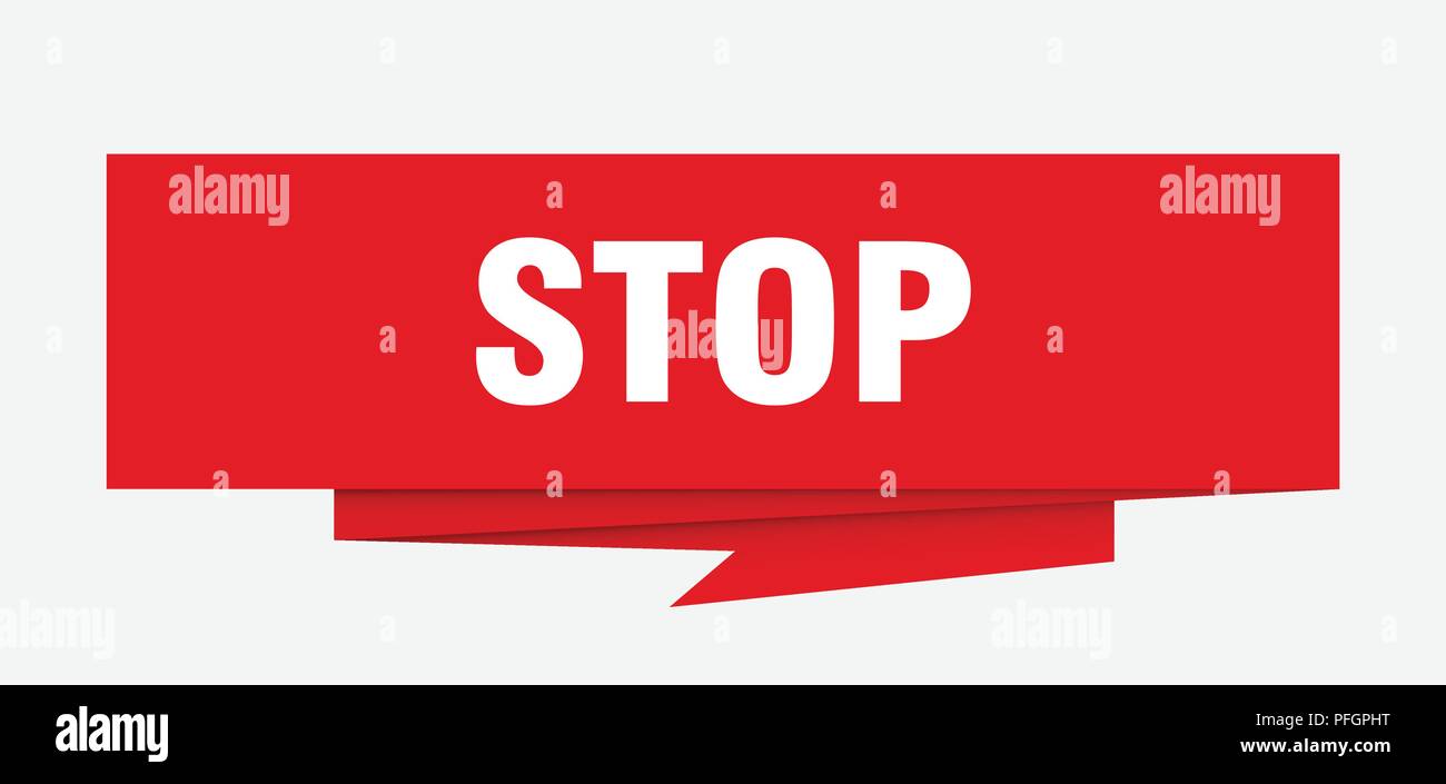 stop sign. stop paper origami speech bubble. stop tag. stop banner ...