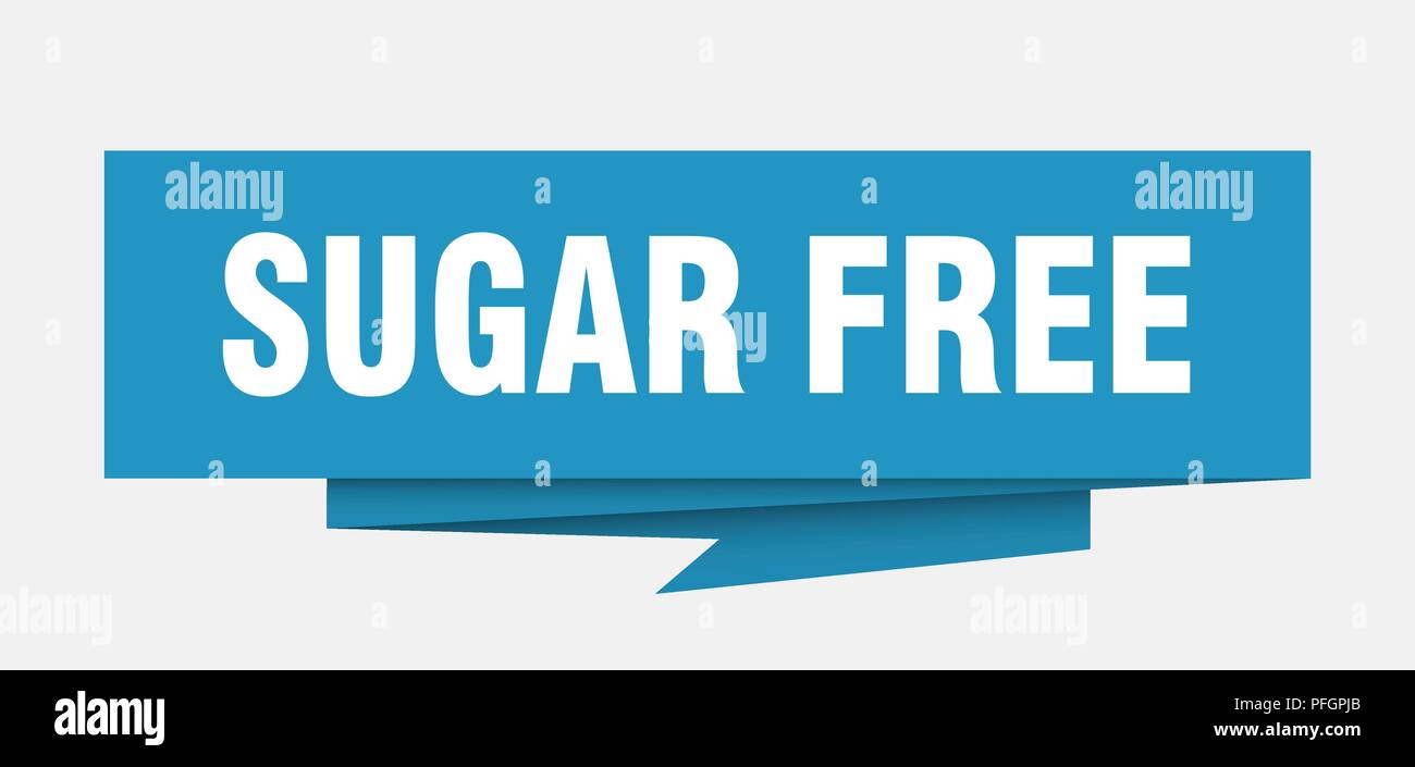 sugar free sign. sugar free paper origami speech bubble. sugar free tag ...