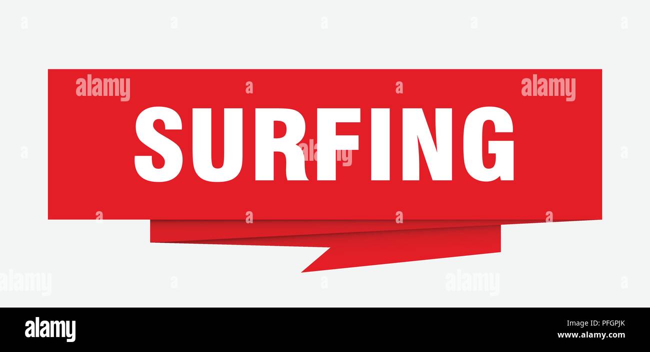 surfing sign. surfing paper origami speech bubble. surfing tag. surfing ...