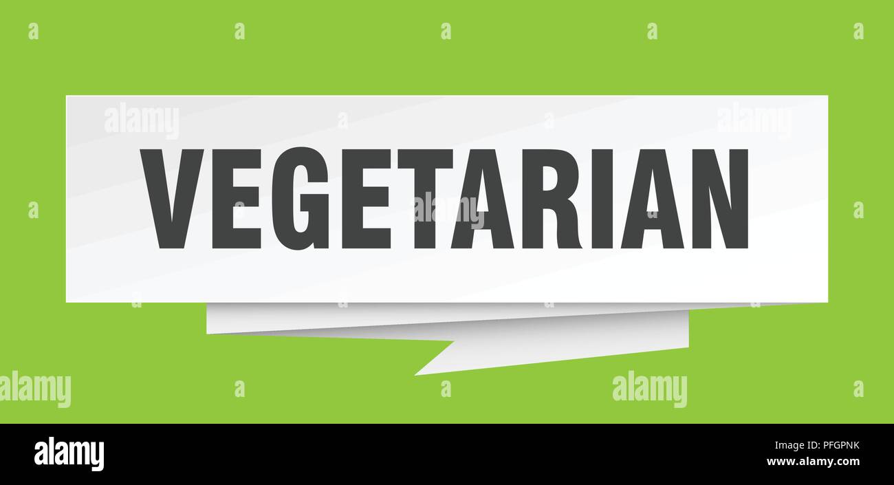 vegetarian sign. vegetarian paper origami speech bubble. vegetarian tag ...