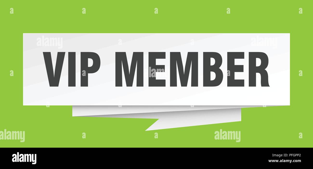 vip member sign. vip member paper origami speech bubble. vip member tag ...