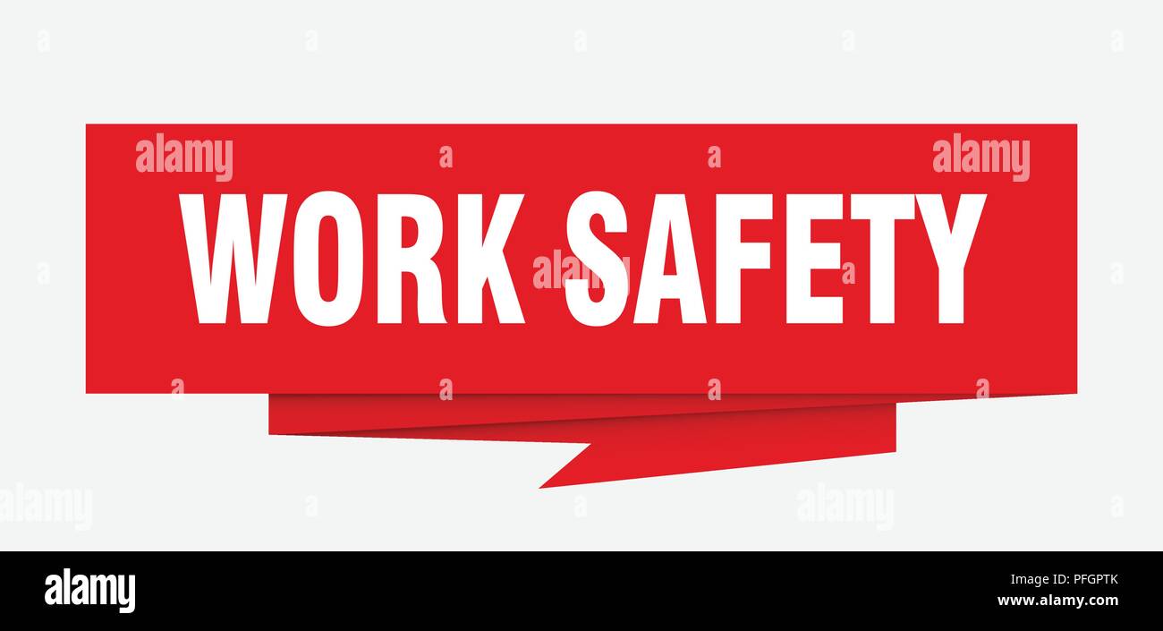 work safety sign. work safety paper origami speech bubble. work safety ...