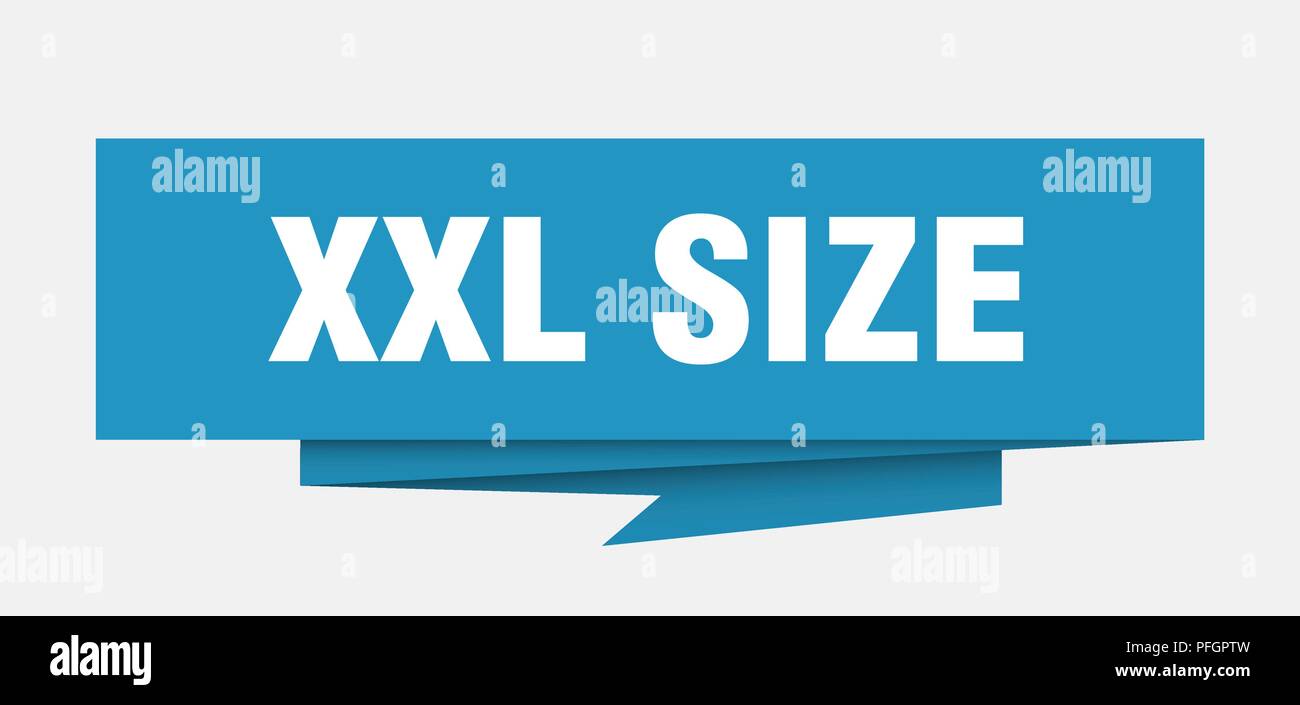 xxl size sign. xxl size paper origami speech bubble. xxl size tag. xxl ...