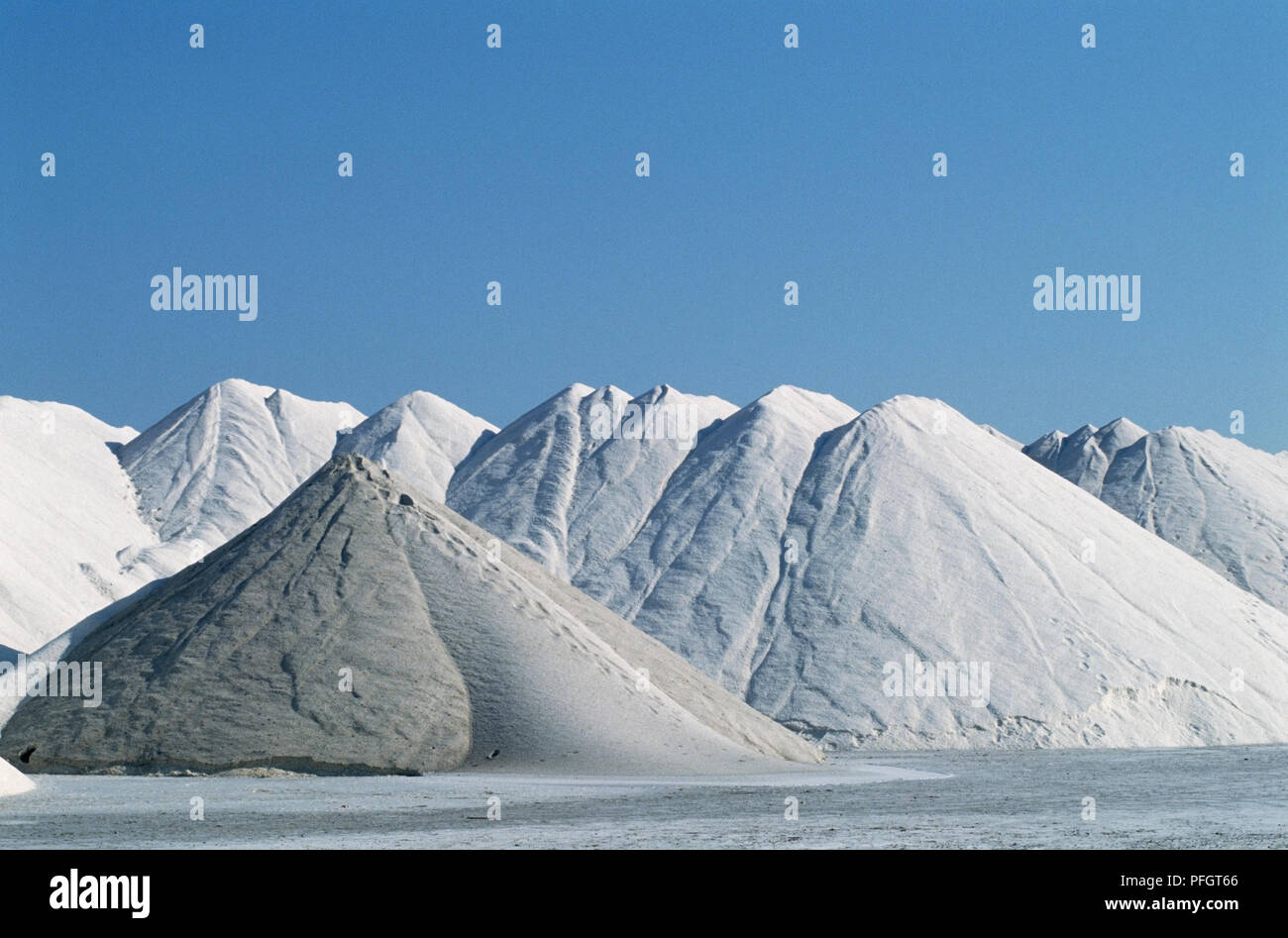 France, Camargue, salt mounds in a salt lagoon Stock Photo - Alamy