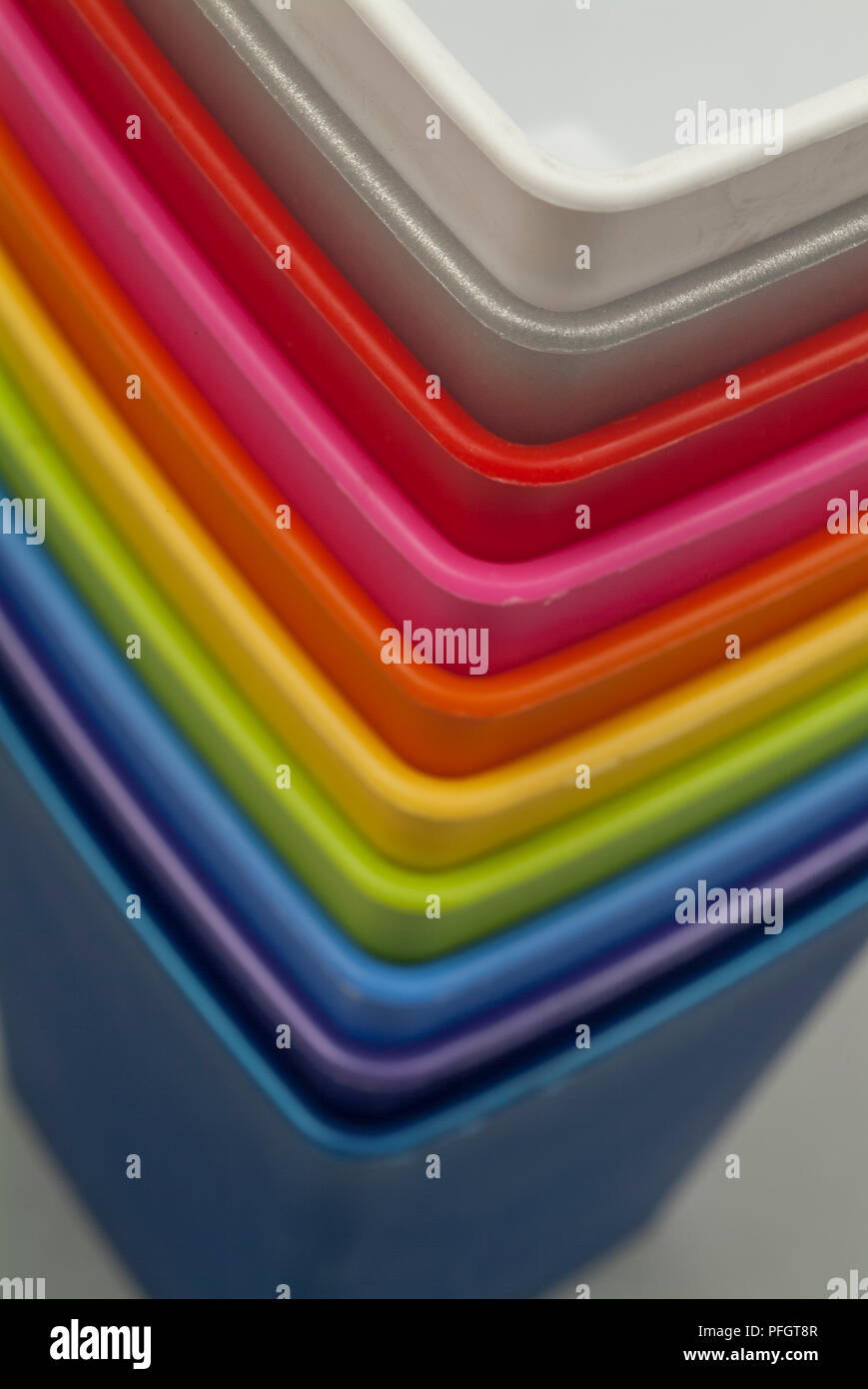 Colorful plastic containers Stock Photo - Alamy