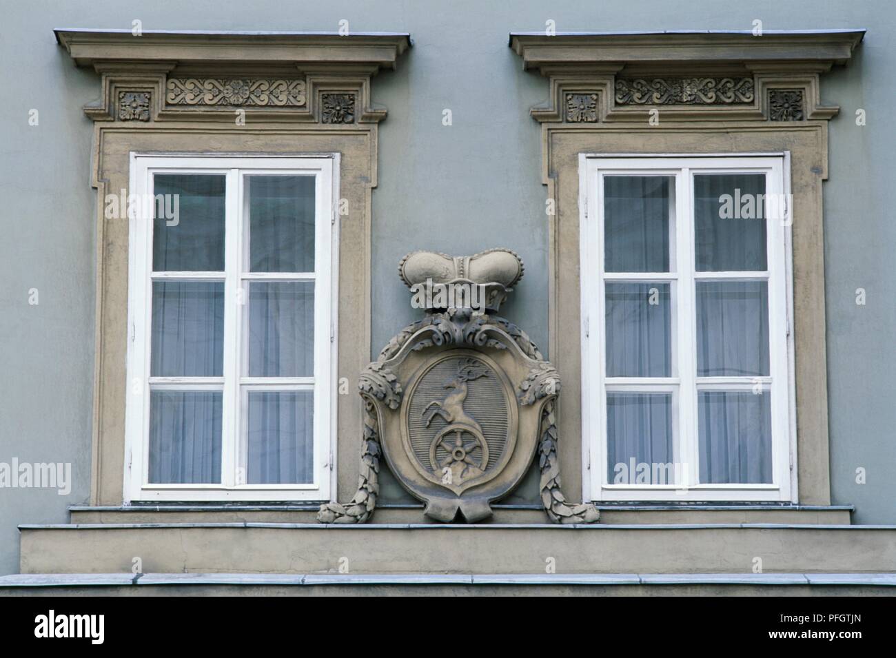 Austria, Vienna, Hofburg, Palais Palffy (Palffy Palace), facade detail ...