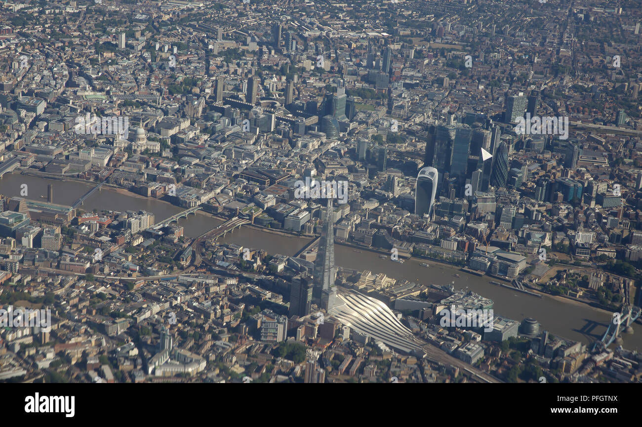 Scenic View over London taken at 3,000feet from an aeroplane Stock ...