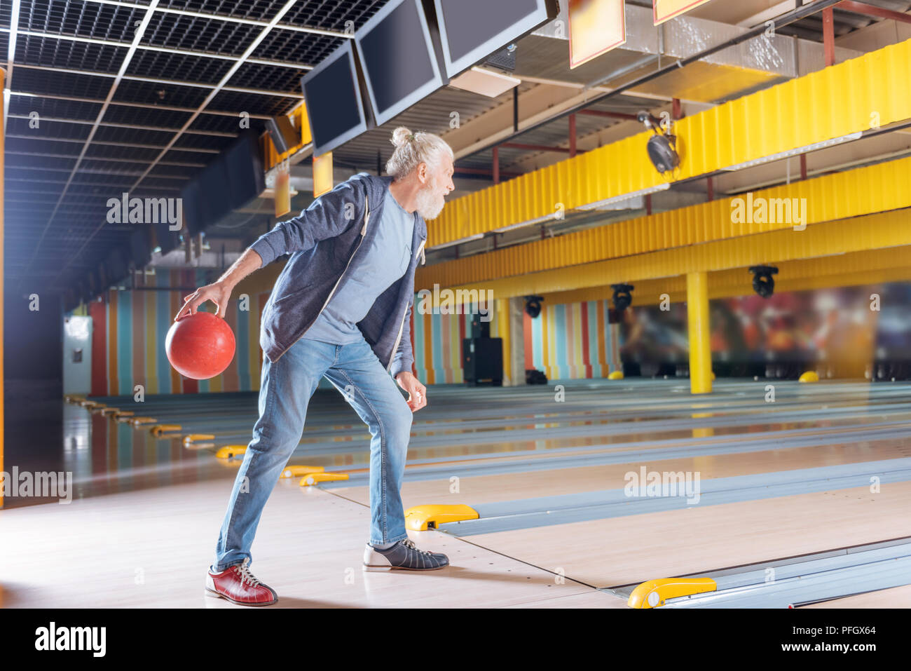 Old Black Man Bowling