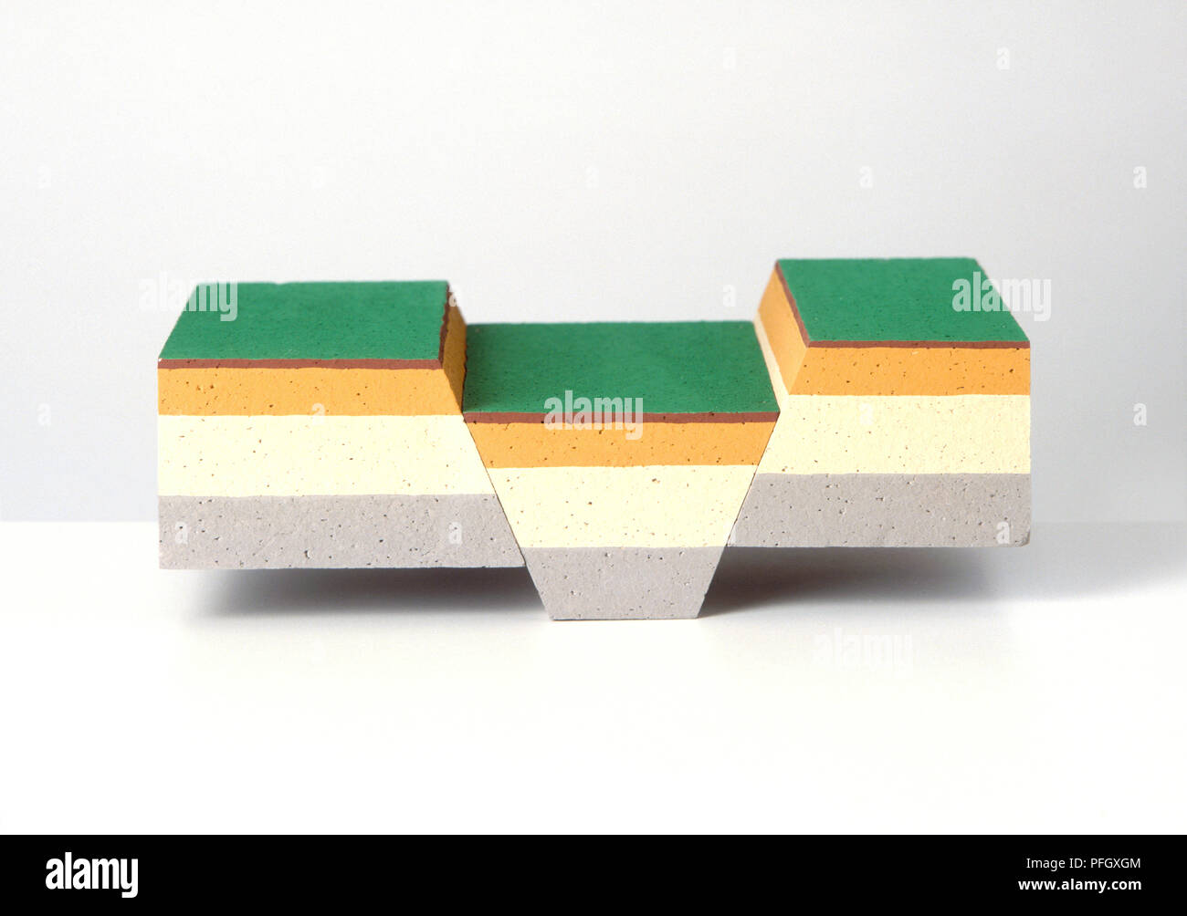 Cross section model of rift valley also known as graben Stock Photo - Alamy