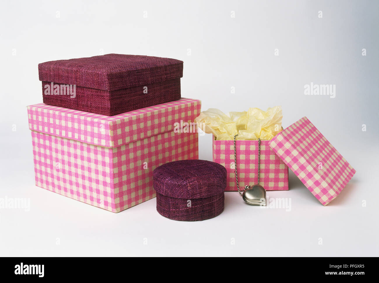 Different shaped boxes with lids Stock Photo - Alamy