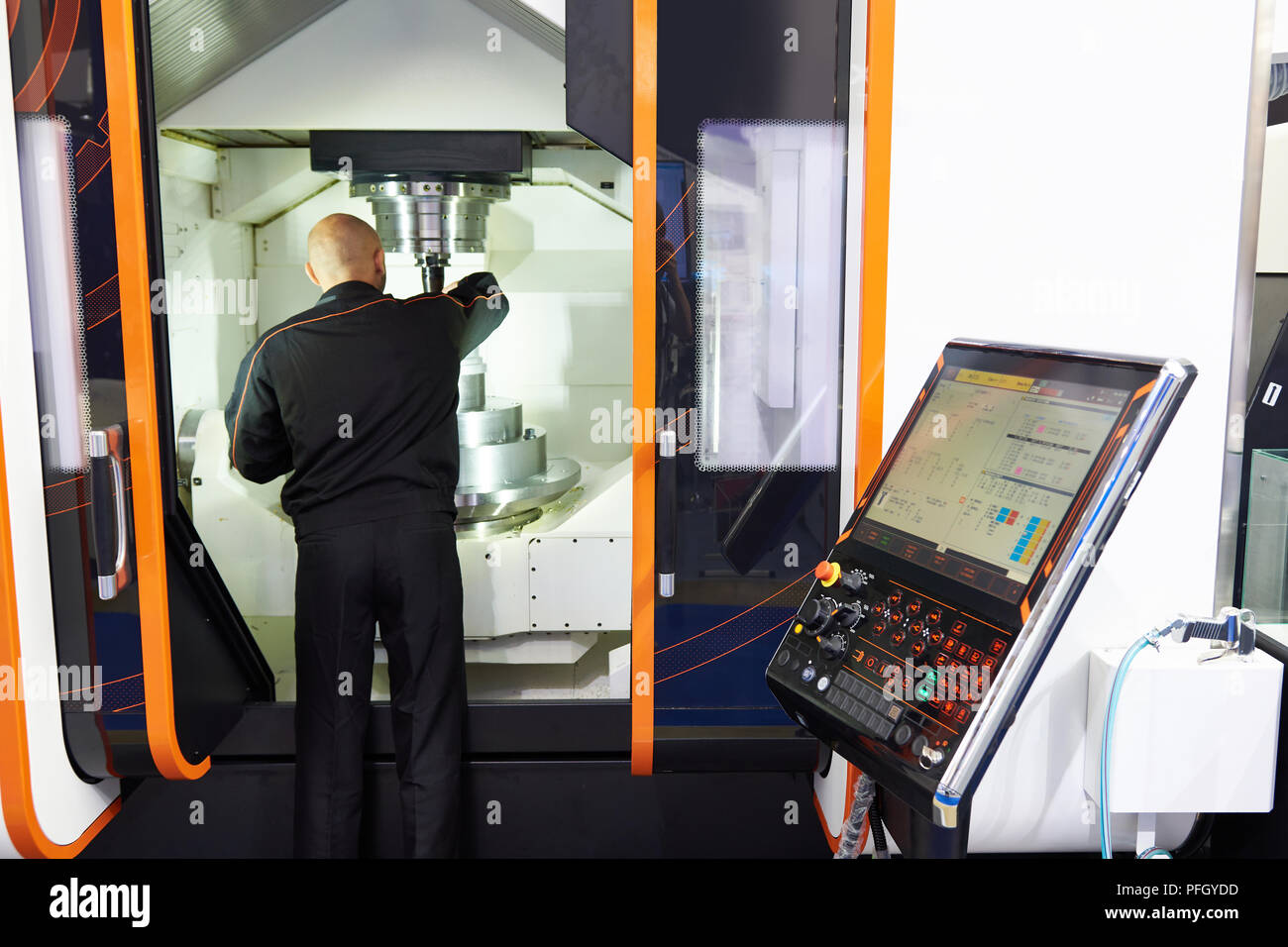 Machining machine with simultaneous movement of 5 axes Stock Photo - Alamy