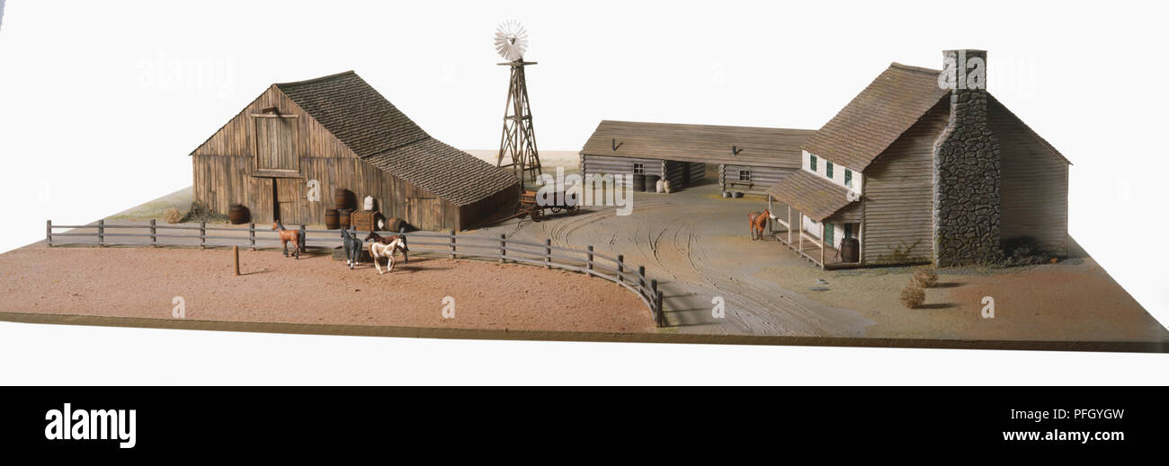 Model of a Texas ranch house, elevated view Stock Photo - Alamy