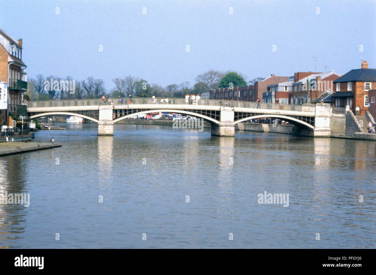 Great Britain, England, Berkshire, Windsor Bridge, 19th century arch ...