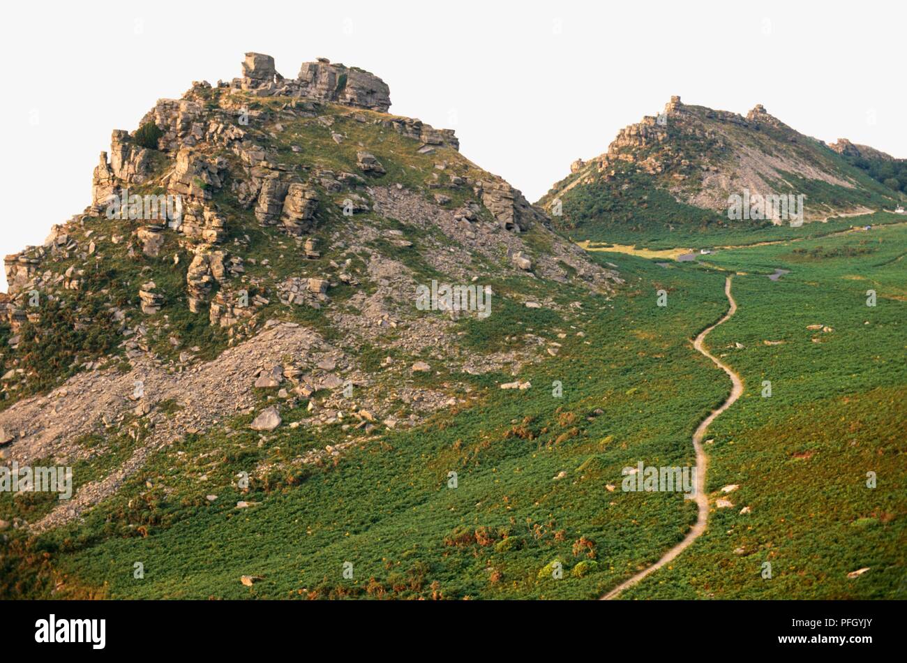 Great Britain, England, Exmoor National Park, Valley of the Rocks ...