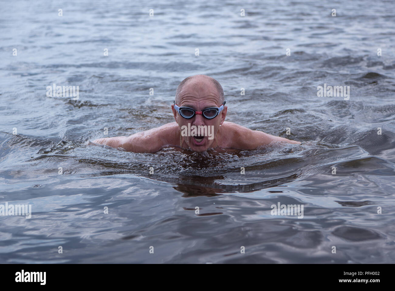 Old man swimming hi-res stock photography and images - Alamy