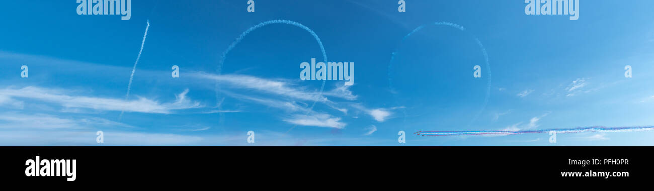 The Red Arrows execute their special 100 signature display at ...