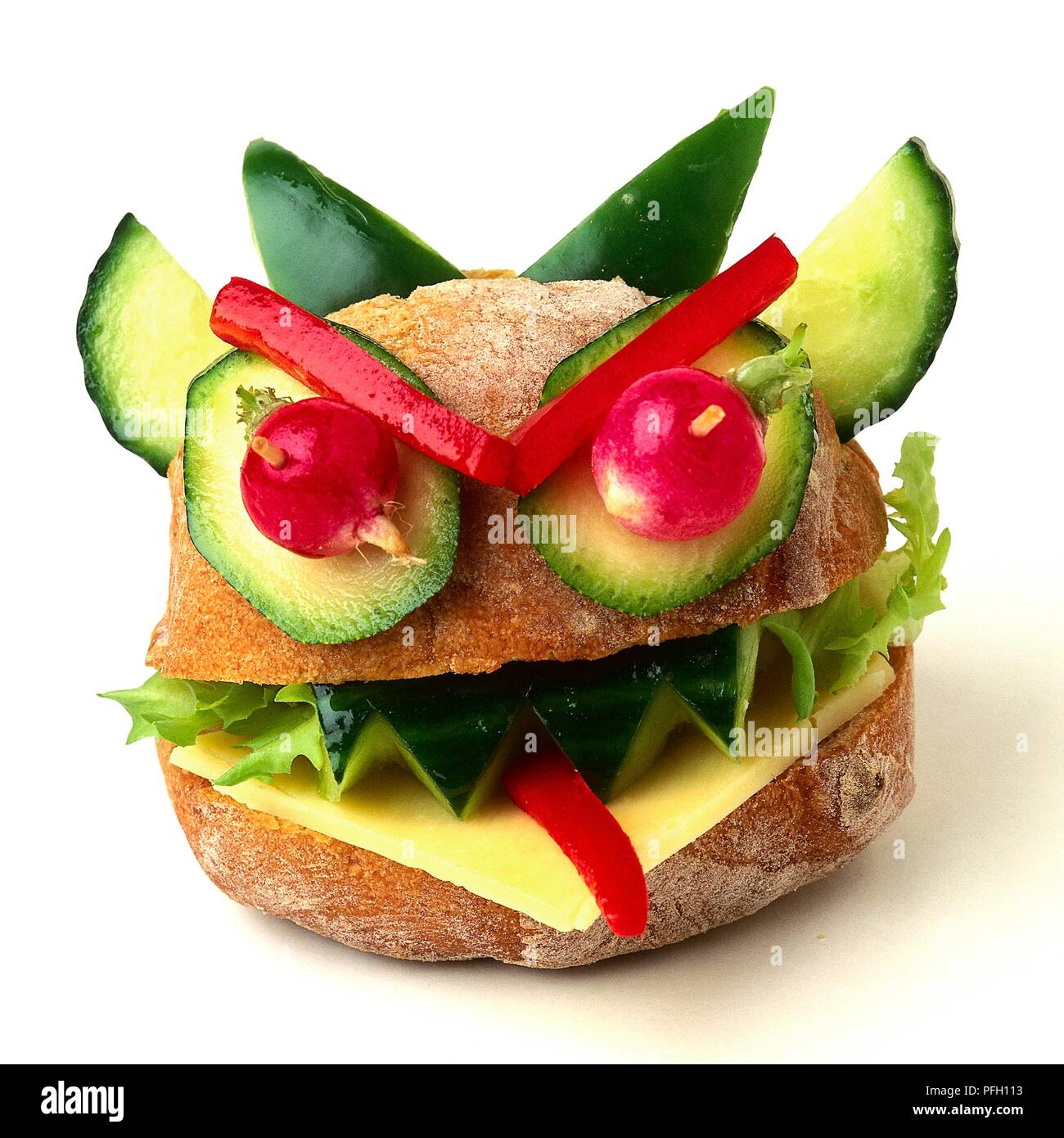 Monster face bread roll Stock Photo - Alamy
