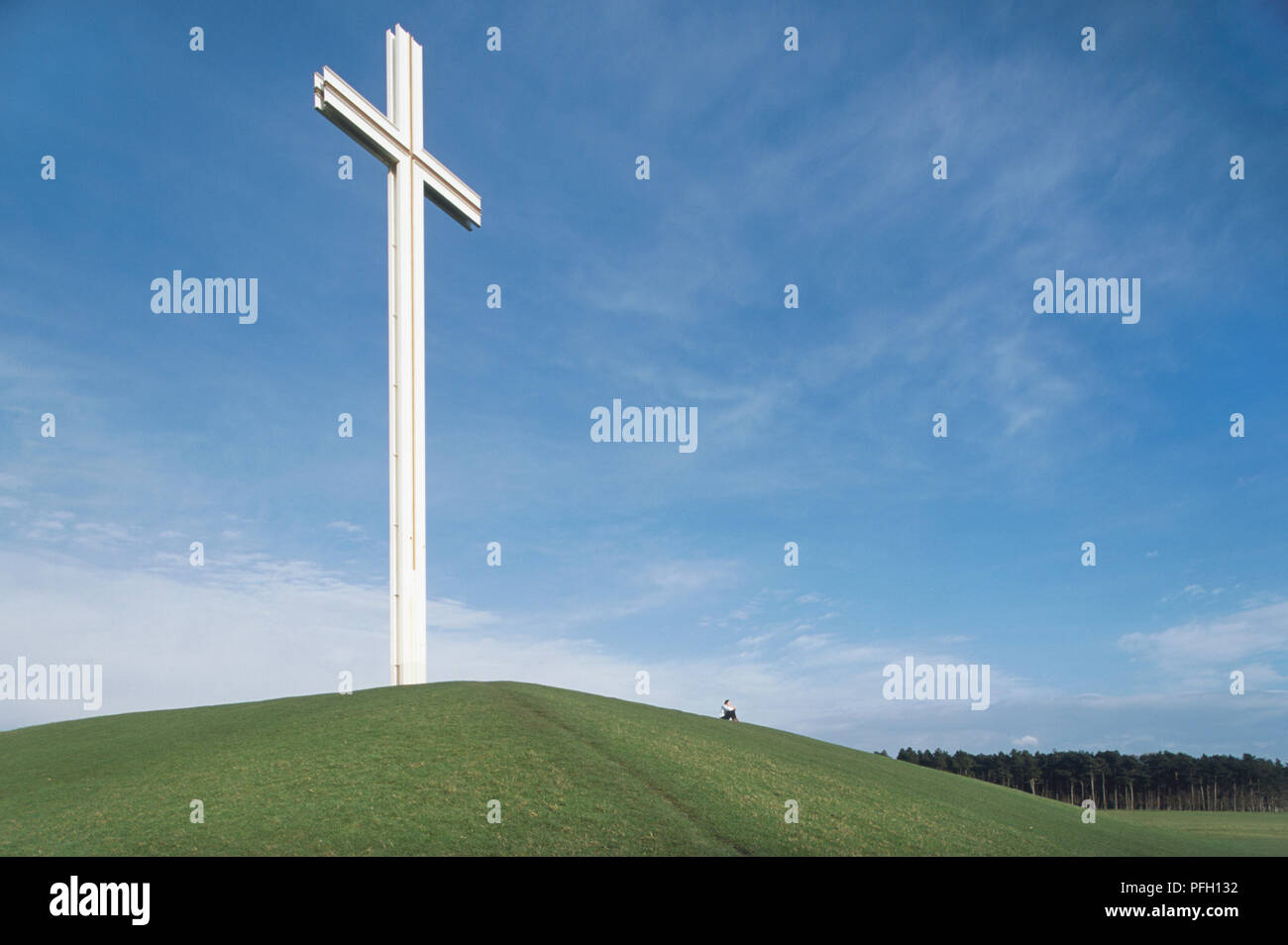 Ireland, Dublin, Phoenix Park, Papal Cross, stainless steel cross on ...