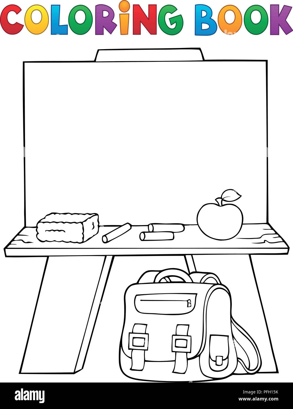 Coloring book schoolboard topic 1 - eps10 vector illustration Stock ...