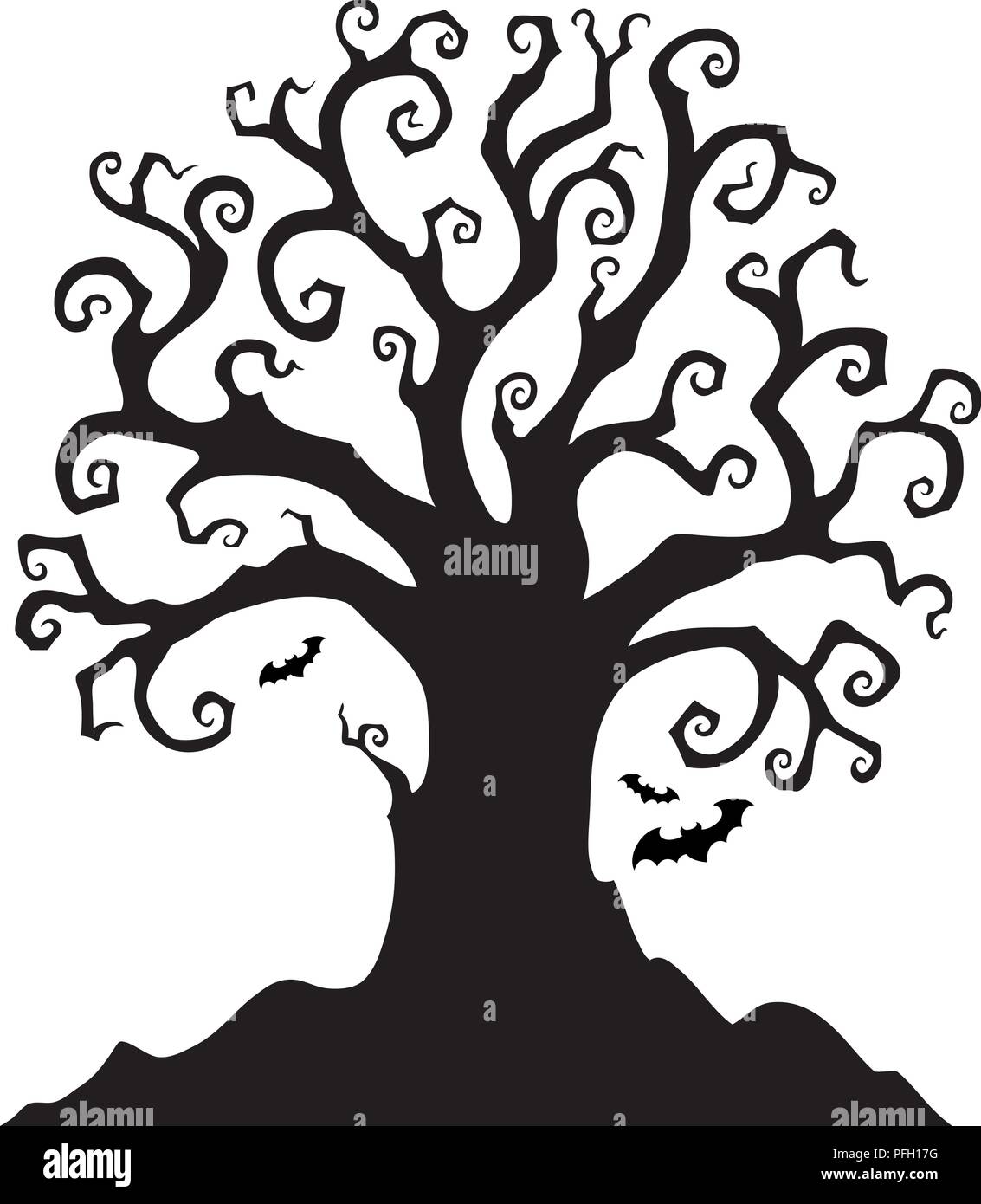 Halloween tree silhouette topic 1 - eps10 vector illustration Stock ...